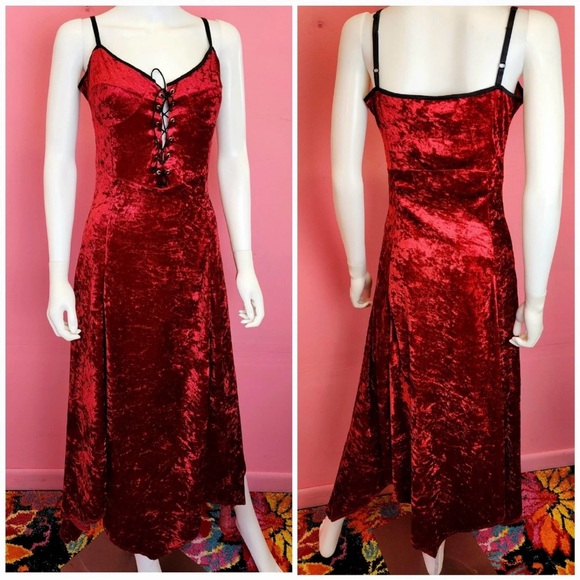 Morbid Threads | Dresses | Rare Vintage Hot Topic Wine Red Crushed ...